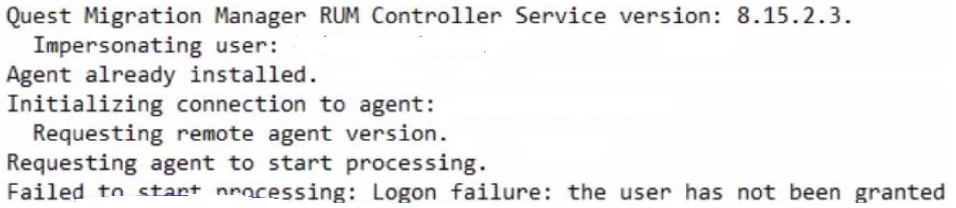 Failed to start processing: "Logon failure: the user has not been granted the requested logon ...
